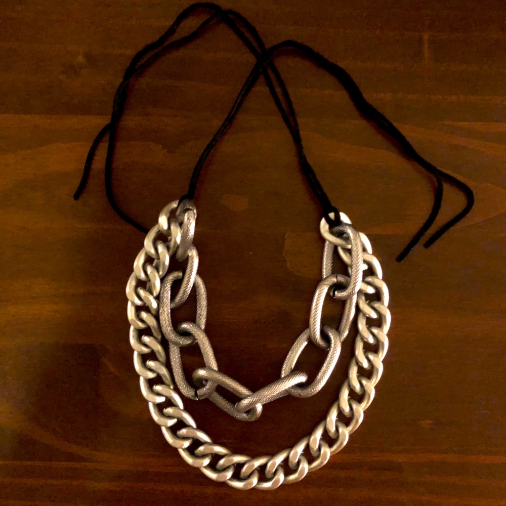 Silver Chunky Chain Necklace - Gem